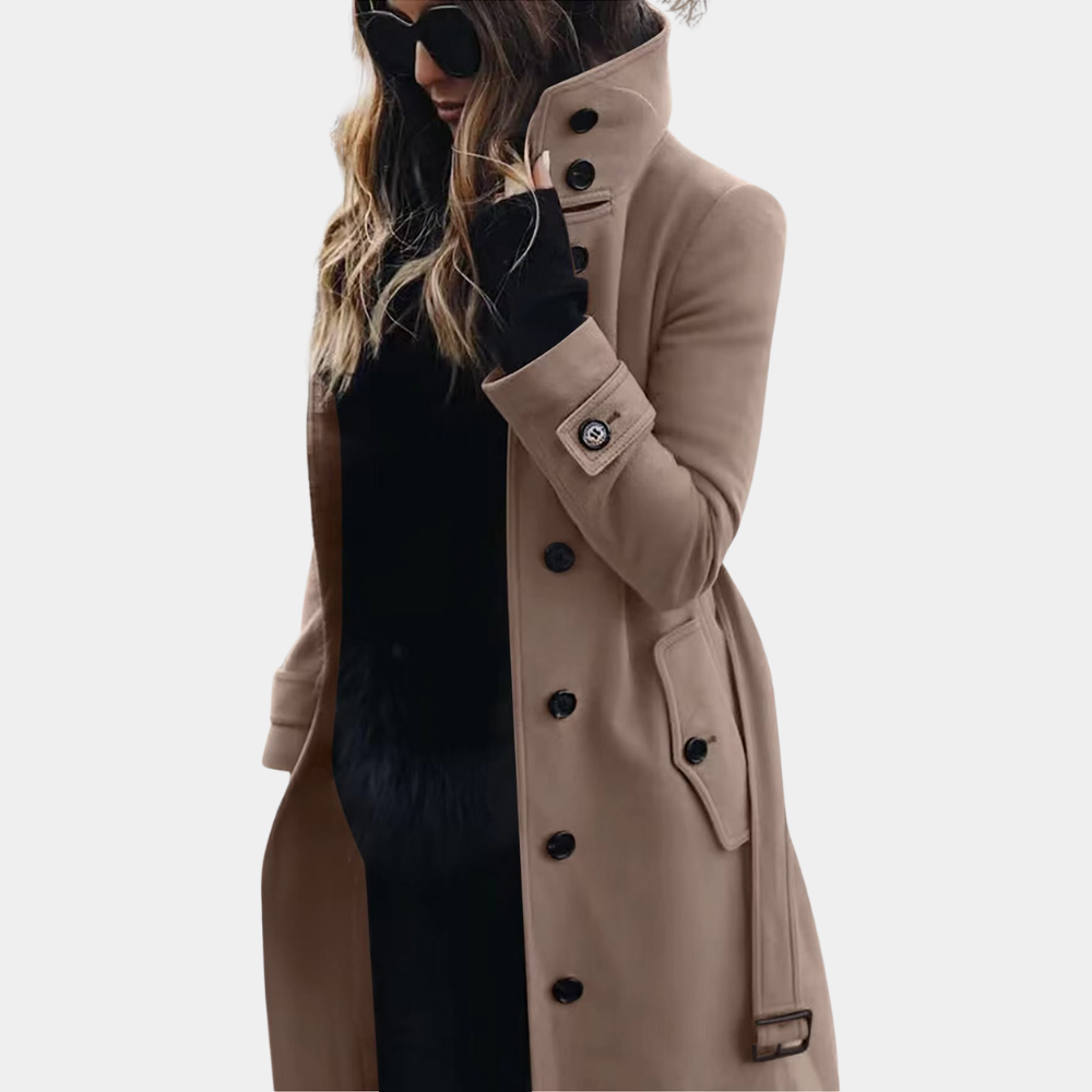 Women’s Trench Coat – Wool Blend – Tailored Fit – Full Length – Elegan ...